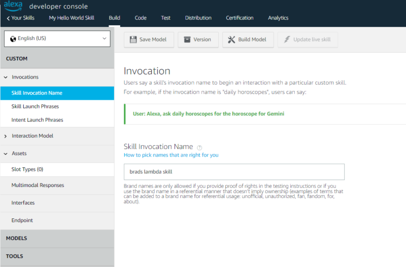Connect an Alexa Skill to a .Net Lambda Method - Brad Irby